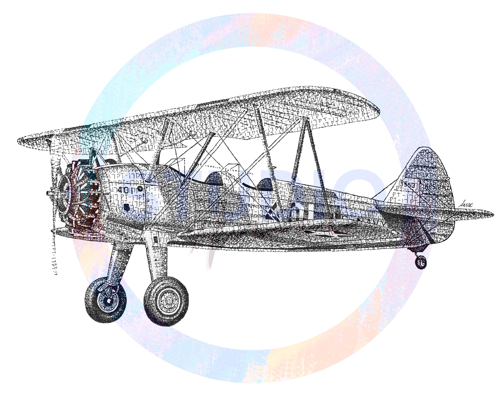 Stearman Sticker – Studio Amac